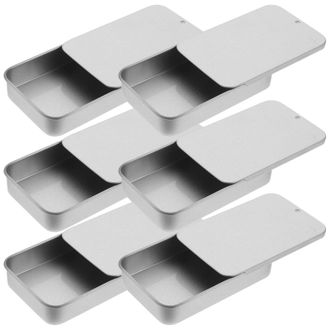 Hemobllo 6 St&uuml;ck pack Kleine Wei&szlig;blech Bonbondosen mit Schiebedeckel Tragbare Metallboxen f&uuml;r S&uuml;&szlig;igkeiten M&uuml;nzen und Kleinteile Kompakte Aufbewahrungsbeh&auml;lter 