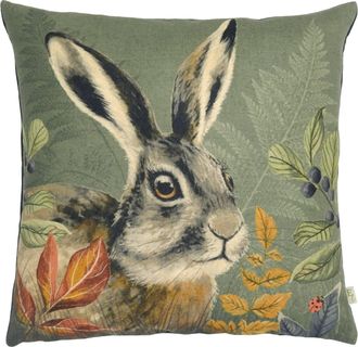 Evans Lichfield furn. Evans Lichfield Forest Hare Profile Cushion Cover, Polyester, Grey
