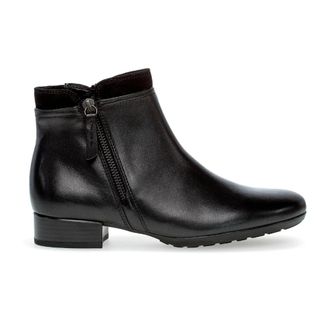 Gabor Schwarze Leder-Stiefeletten - - Shoes - Damen - Schwarzk - 38 1/2 EU