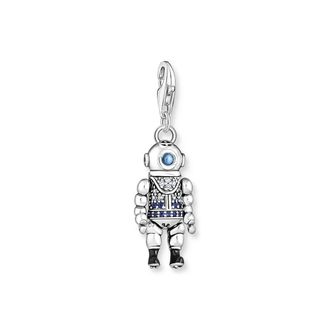 Thomas Sabo Thomas Sabo Charm-Anh&auml;nger Taucher mit Schmucksteinen aus Sterling-Silber in der Farbe Silber-Blau, Ma&szlig;e: 9,8mm, 30,5mm, 1896-644-7