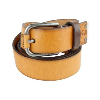 La Martina Homme, Accessoires, Jaune, Taille: 110 CM Ceinture en Cuir Unisexe &Eacute;l&eacute;gante en Jaune Vif