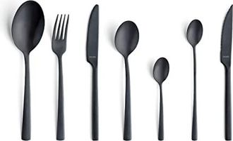 Amefa MANILLE Besteckset 42-teilig im beeindruckenden Vintage-Style, Essbesteck mit fein mattierter Oberfläche in Trendfarbe, Design und Funktion perfekt ko
