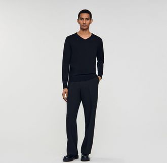 Sandro V-Ausschnittpullover aus Wolle