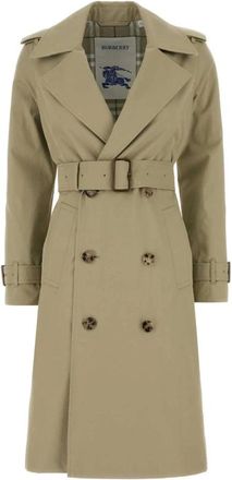 Burberry Femme, Manteaux, Vert, Taille: 34 FR Trench-coat en gabardine