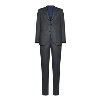 D4.0 Nadelstreifen-Anzug- einreihig - - Suits - Herren - Grau - S