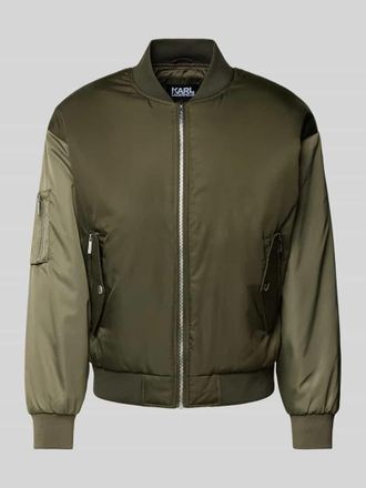Karl Lagerfeld Bomberjacke mit Stehkragen und Eingrifftaschen