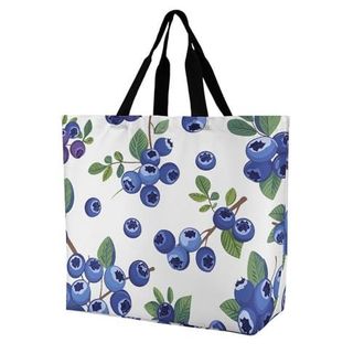 Generic Myrtilles Avec Feuilles Sac Courses D&eacute;contract&eacute; Sacs R&eacute;utilisable Sac Fourre Tout Pour Travail Shopping Voyage