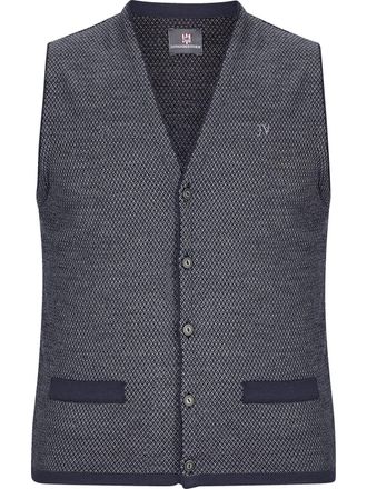 Jan Vanderstorm Herren Strickweste Tane Weste mit Wolle | Trachtenweste &auml;rmellos dunkelblau, 7XL (XXXXXXXL) - 80/82