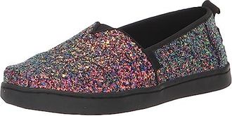 Toms Garçon Fille Classic Alpargata Semelle de Mocassin, Black Chunky Glitter, 19.5 EU