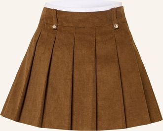 Maje Faltenrock Aus Cord beige