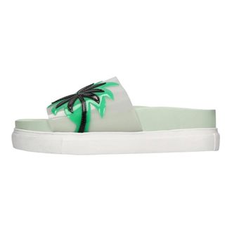 N&deg;21 Femme, Chaussures, Vert, Taille: 38 EU Mules en cuir et plexi