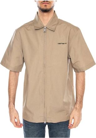 Carhartt Work in Progress Homme, Chemises, Brun, Taille: L S/S Postal Zip Shirt