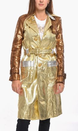 Dsquared2 Trench aus retikuliertem Pythonleder mit R&uuml;ckenschlitz Dsquared2
