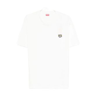 Kenzo Homme, Tops, Blanc, Taille: S T-shirt Brod&eacute; Tigre Wild