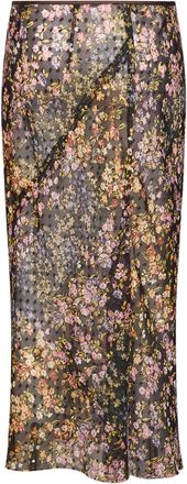 Dries Van Noten Floral Jacquard Patchwork Midi Skirt - Multicolor