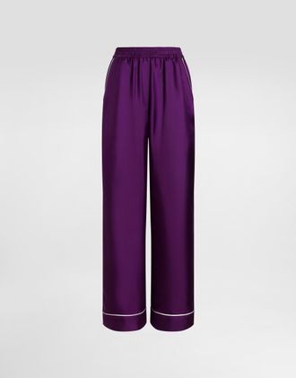 Dolce & Gabbana Silk Twill Vanity Pants - Frau Hosen Und Shorts Purple 52