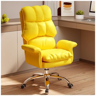 Generic Moderner, Um 360&deg; Drehbarer Home-Office-Stuhl Mit Verstellbarer H&ouml;he Und Neigbarer R&uuml;ckenlehne(Yellow)