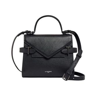 Le Tanneur Petit sac &agrave; main Emilie &agrave; double rabat - Femme - Sacs - Noir - Taille: ONE Size