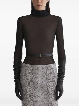 MUGLER Langarmshirt mit Rollkragen - Grau