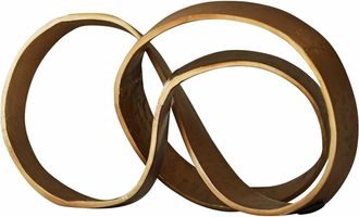 Loberon Deko-Ornament Feroze, Handgegossen, Jedes Stück EIN Unikat, Zeitlose Eleganz, Dekoration, Dekoobjekt, Aluminiumguss, antikmessing