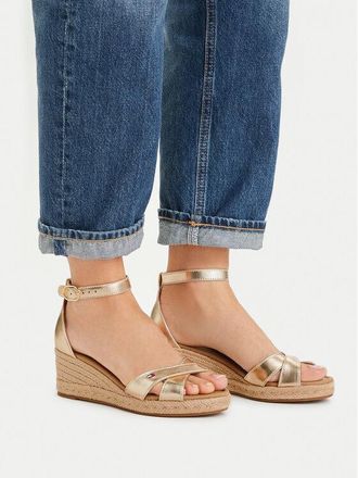 Tommy Hilfiger Espadrilles Metalic Crossover Strap FW0FW09333 Goldfarben