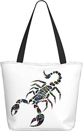 AOOEDM Sac &agrave; provisions color&eacute; pour femme motif scorpion 33 x 27,9 x 17,8 cm. Le cadeau parfait pour la Saint-Valentin. Cest de la Saint-Valentin pour maman,
