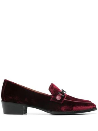 Roberto Festa Milano Bordeaux Red Velvet Slip-On Flats - Gr. 37,5 (EU) - in Schwarz