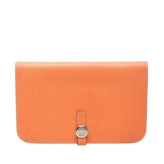 Herm&egrave;s Portefeuille Dogon Duo Pre-owned - Femme - Pre-owned - Orange - Taille: ONE Size