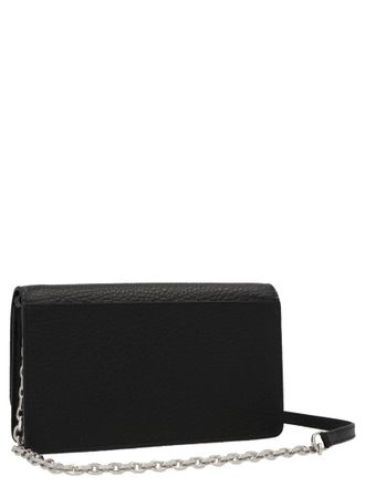 Maison Margiela Four Stitches Leather Wallet on Chain - Black