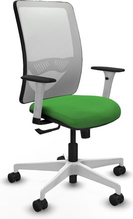 Piqueras y Crespo Arbeitsstuhl Zulema mit wei&szlig;en und schwarzen Armlehnen, h&ouml;henverstellbare Lendenwirbelst&uuml;tze, ausgestattet mit Sincro 3 Positionen und Schneideschaum,