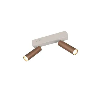 Trio Plafonnier lampe de salon lampe m&eacute;tal caf&eacute; LED SMD interrupteur variateur L 26 cm