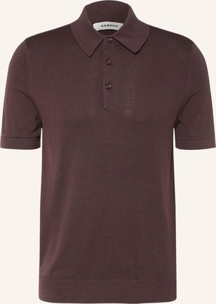 Sandro Sandro Strick-Poloshirt Mit Seide braun