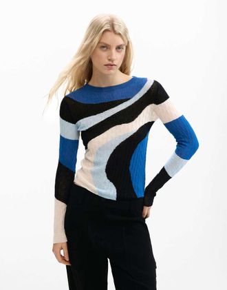 Desigual Blue - Strickpullover in Blau-Gr&uuml;n