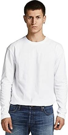 Jack & Jones Jack & Jones Homme Jjenoa Tee O-neck Ls Noos T shirt, White/Fit:relaxed, M EU