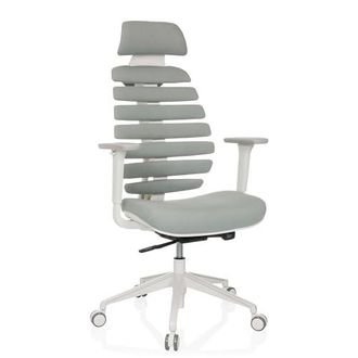 hjh OFFICE Chaise de Bureau Professionnelle Ergo Line W Chaise pivotante avec Dossier Ergonomique, Appui-lordose Inclus, Gris