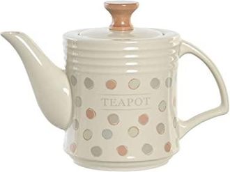 DKD Home Decor Teekanne, Beige, Steingut, 1 l, Marke EAN: 8424002049461