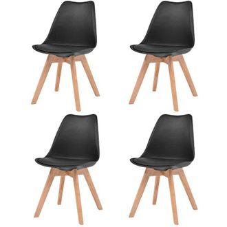 vidaXL Vidaxl - Chaises &agrave; manger lot de 4 Noir Plastique