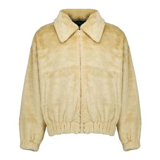 Dr&ocirc;le de Monsieur La Fausse Fourrure Slogan - - Jackets - Damen - Beige - S