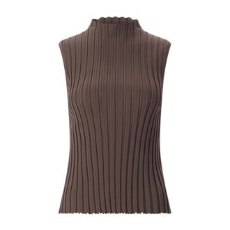 Max Mara Femme, Tops, Brun, Taille: 40 FR Hauts Sans Manches