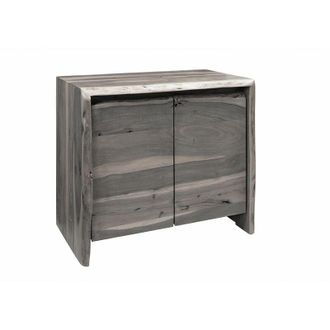 Massivmoebel24 Badschrank Akazie 70x40x60 grau lackiert pure acacia 601