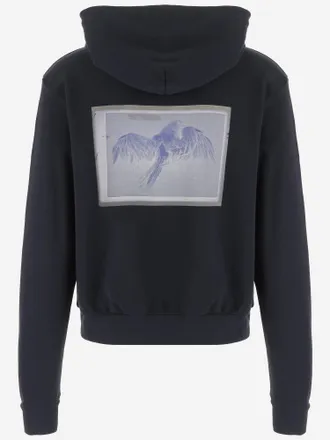Maison Margiela Mens Cotton Hoodie Navy Sweatshirts Sweater