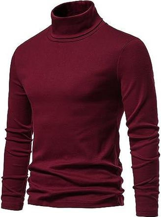 Generic Pull dhiver pour Homme à Col Roulé Torsadé en Tricot Fin et éPais avec Col Roulé Pull Basique à Col Roulé pour Homme - Coupe Ajustée - en Coton - Manc