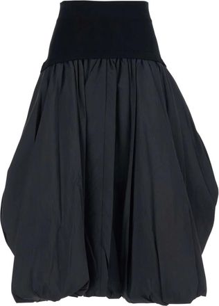 SIMKHAI Femme, Jupes, Noir, Taille: 38 FR Jupe Midi Noire Drapée Taille Élastique