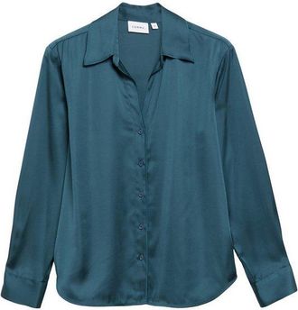 Comma Langarmbluse Bluse Satin-Bluse aus Viskosemix