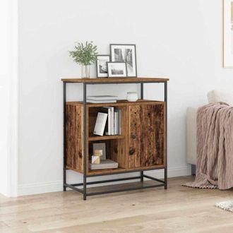 vidaXL Vidaxl - Buffet en vieux bois 69x35x80 cm en bois ding&eacute;nierie et en acier