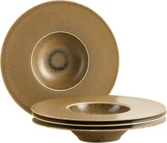 Mäser 935274 Grumpy, hochwertige Gourmetteller mit breitem Rand made in Portugal, 4-teiliges Geschirr Set; Pastateller mit Reaktivglasur in edel schimmernde