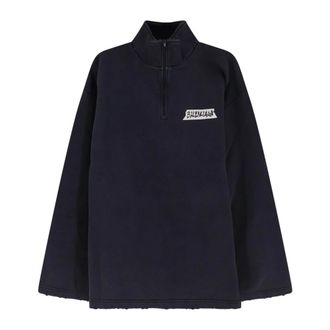 Balenciaga Half-Zip High Neck Pullover - - Knitwear - Herren - Schwarzk - S