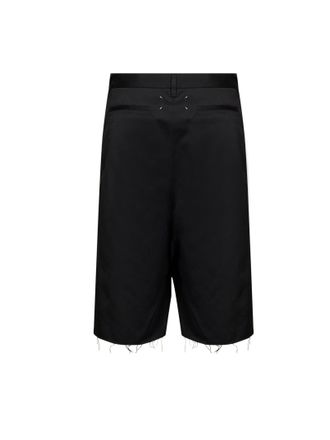 Maison Margiela Womens Wrap Bermuda Shorts Black Cotton-Blend Polyester