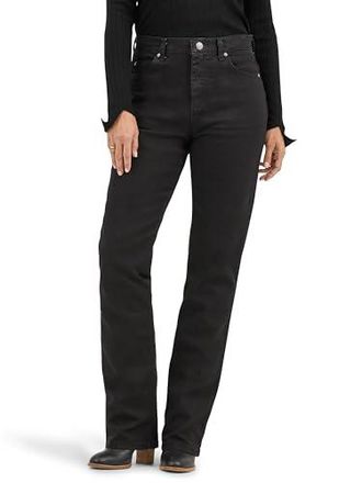 Lee Instantly Slims Classic Relaxed Fit Monroe Straight Leg Jean, Noir, 32 Femme