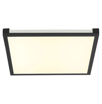 ETC Shop Panel Deckenleuchte Schlafzimmer Backlight Deckenlampe RGB LED Panel CCT Fernbedienung, Metall Kunststoff schwarz, 24W 1400lm warmweiß-kaltweiß, BxH 4